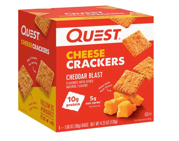 Quest Cheddar Blast Cheese Crackers | Nutmeg State Nutrition